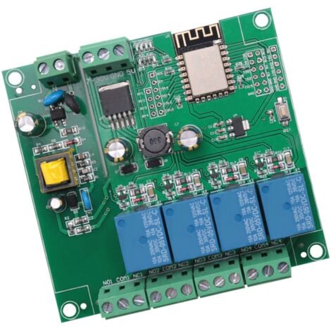 ESP8266 Wireless WIFI 4 Channel Relay Module ESP-12F Wifi Development Board for 5V/8-80V Power ...