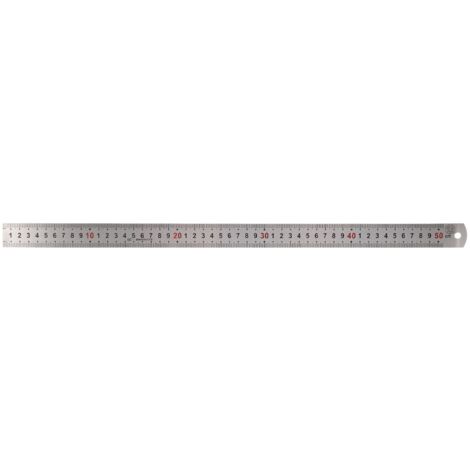 Double Side Scale Stainless Steel Straight Ruler Measuring Tool 50cm