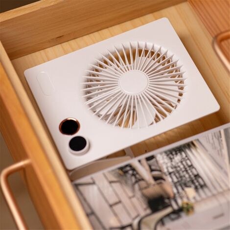 Small Desk Fan Quiet Table USB Rechargeable Cooling Powerful Wind ...