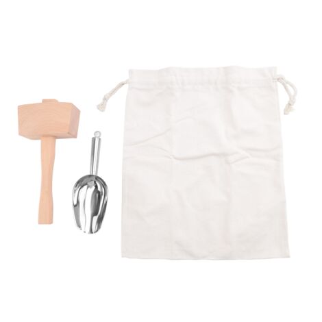 Ice Mallet and Bag - Wood Hammer Cotton Linen for Crushed Ice ...