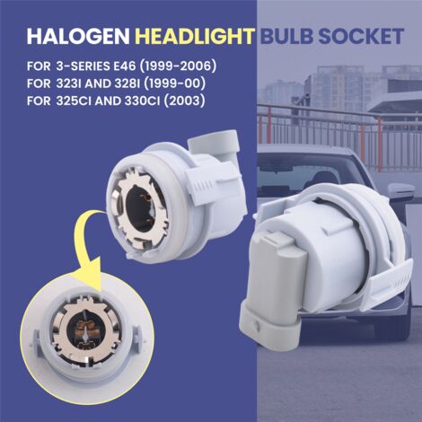 For 3-Series E46 323I 328I 330Ci Low Beam Halogen Headlight Bulb Socket ...