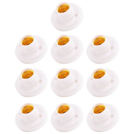 10Pcs E27 Plastic Screw Lamp Holder Round Bulb Socket Adapter