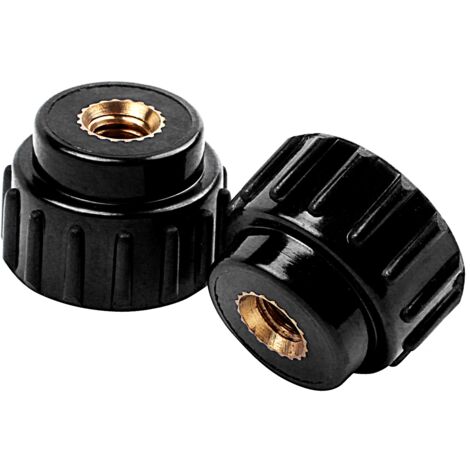 5x Female Thread 15mm Head Dia. Star Knuckle Knob Black