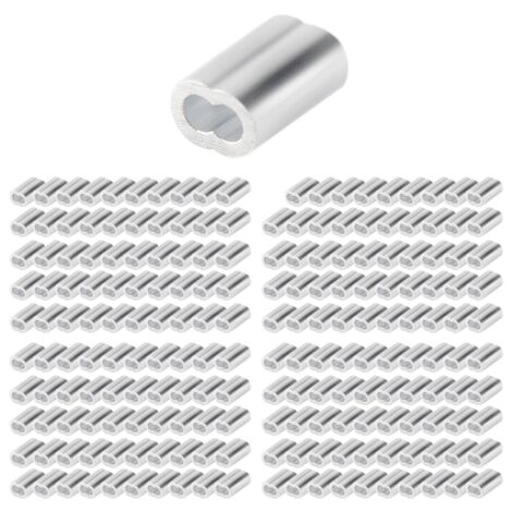 200PCS 1/16 Inch Cable Ferrule Set Aluminum Alloy Crimping Loop Sleeve ...