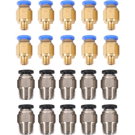 PC4-M10 Straight Pneumatic Fitting Push to Connect + PC4-M6 Quick in ...