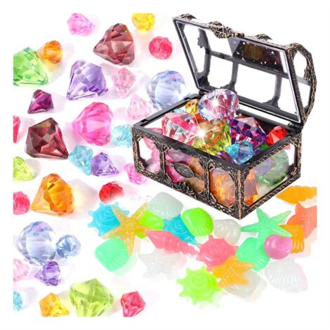 40Pcs Diving Gem Pool Toys Include Colorful Diamonds Set Dive Toy ...