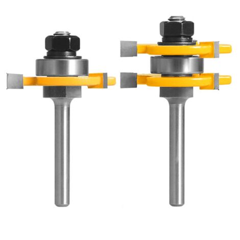 2Pcs 6Mm Shank Joint Assembly Router Bit Set Tongue & Groove T-Slot ...