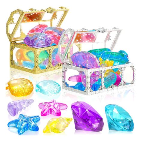 24Pcs Diving Gems Pool Toys Large Oceans Gem Diamond Pirate Treasure ...