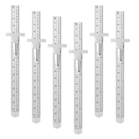 6Pcs Pocket Ruler with Detachable Clips Precision Metric Stainless ...