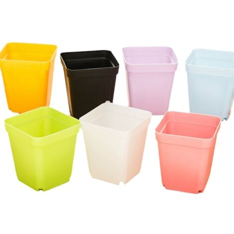 Mini Colorful Flower Pots, Plastic Pots (Random Colors)