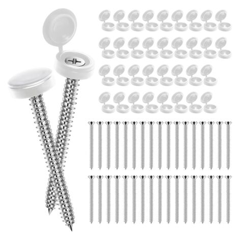 36 Pcs 8 X 3 Inch Shutter Screws with Caps Fasteners for , Outside ...