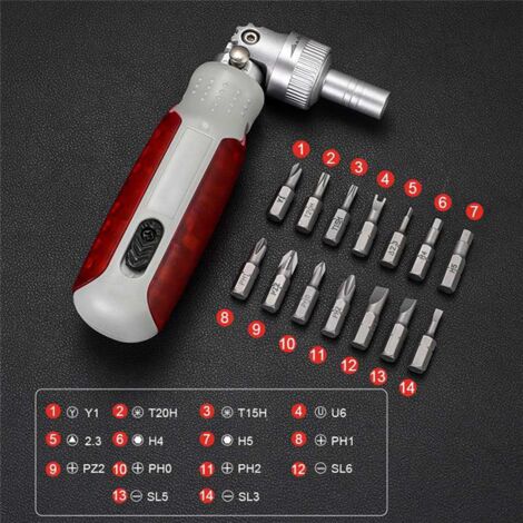 Multi Angle Bidirectional Ratchet Screwdriver Set 15 in 1 Torx Magnetic ...