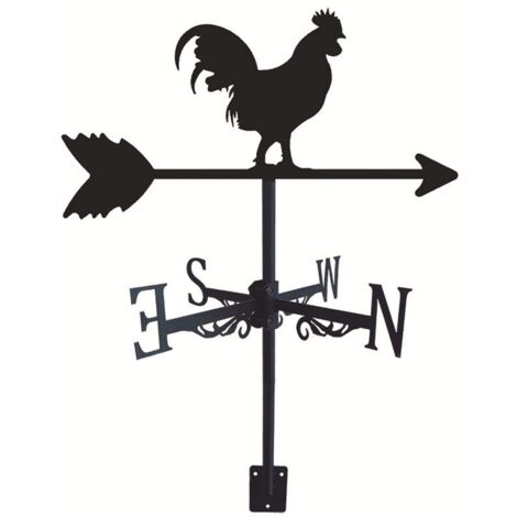 Rooster Cockerel Weather Vane Silhouette Wind Vanes Indicator Outdoors ...