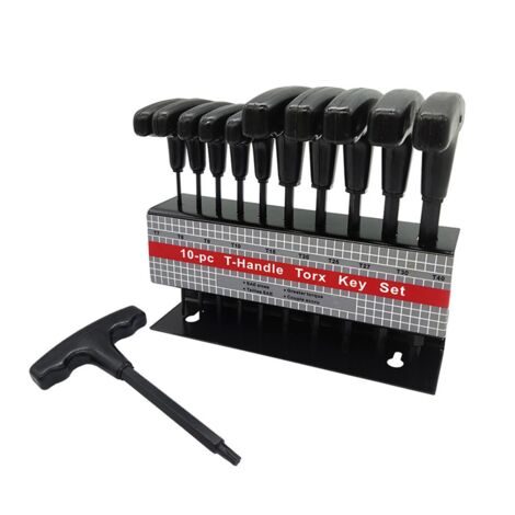 T-Shaped Hex Wrench with Black Handle 10-Piece Special-Shaped Set T7-T40
