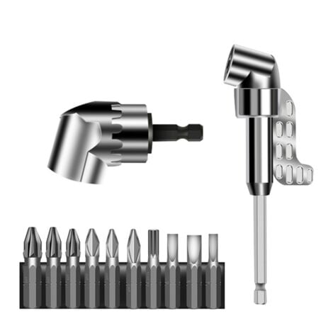 Upgraded 105 Degree Right Angle Drill Adapter Kit with Multifunction Bend Screwdriver for Tight ...
