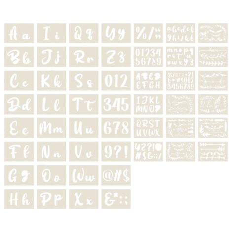 50PCS Calligraphy Stencil Alphabet - Reusable Cursive Includes Letters ...