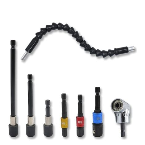 Flexible Drill Bit Extension Set 8Pcs, Hex Shank 105°Right Angle ...