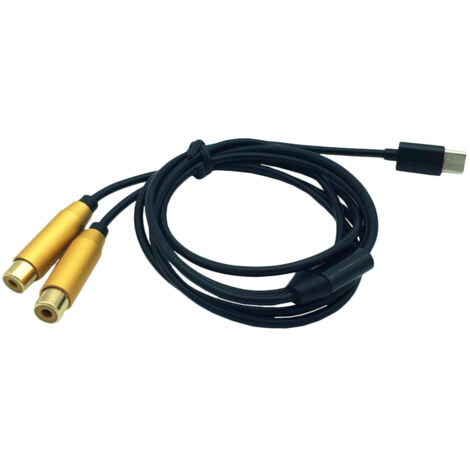 Dual Female To Type-C Usb C Signal Video Av Audio Cable Connector Lead Cord