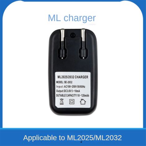 3.6V Battery Charger Lithium 2032 2025 Adapter for ML2032 ML2025 Coin ...