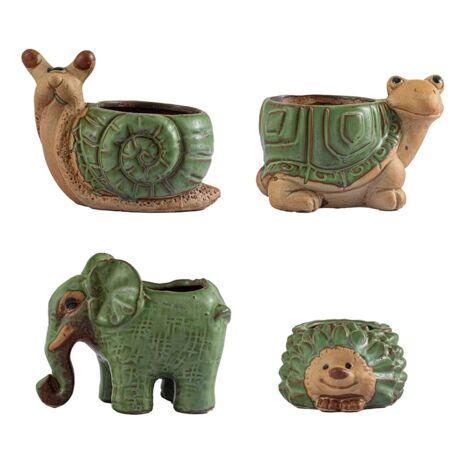 Small Pot with Drainage, Ceramic Animal Pot, Indoor Plant, Cute Cactus ...