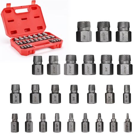 25Pcs Screw Extractor Set Hex Multi-Spline Easy Out Bolt Set, Heavy ...