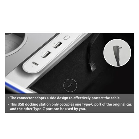 27W Quick Smart Charger Car Center Console USB Hub Docking Station for ...
