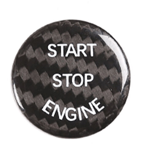 Carbon Fiber Car Start Stop Engine Push Button Sticker Patch Trim For ...