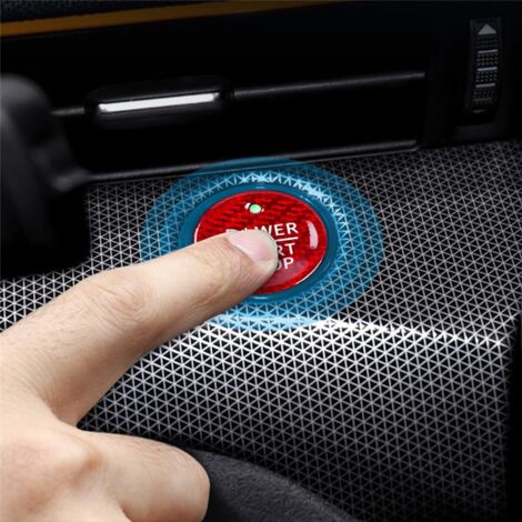 Car Start Stop Engine Button Real Carbon Fiber Sticker Push Button ...