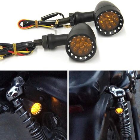 1pair Retro Motorcycle Turn Signal Light LED Brake Light Blinkers ...
