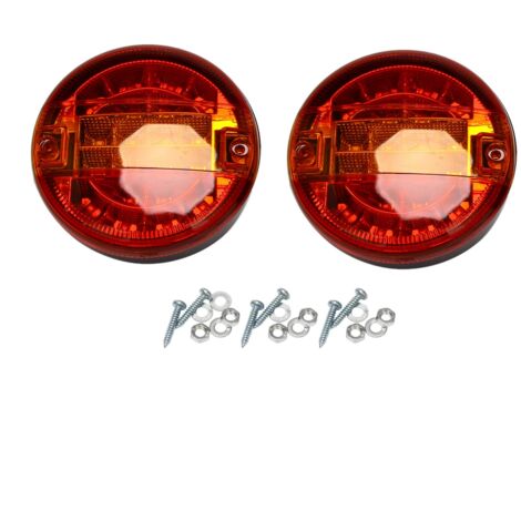 2x 5 inch Led Round Hamburger Tail Lamp led trailer tail light For ...