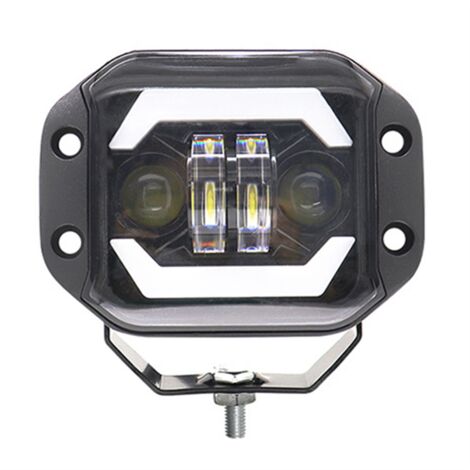5 Inch Car LED Work Lights Angel Eyes Square Spotlights Front Bumper ...