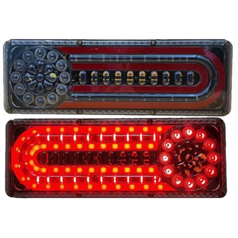 2pcs 24V LED Dynamic Car Truck Tail Light Taillight Turn Signal Rear ...