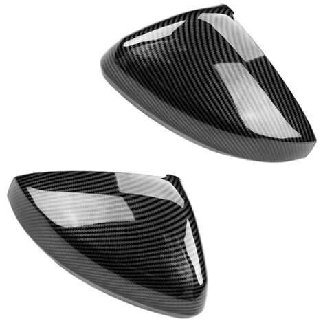 Pair Carbon Fiber Side Mirror Cover Door wing Mirror Rear View Mirror ...