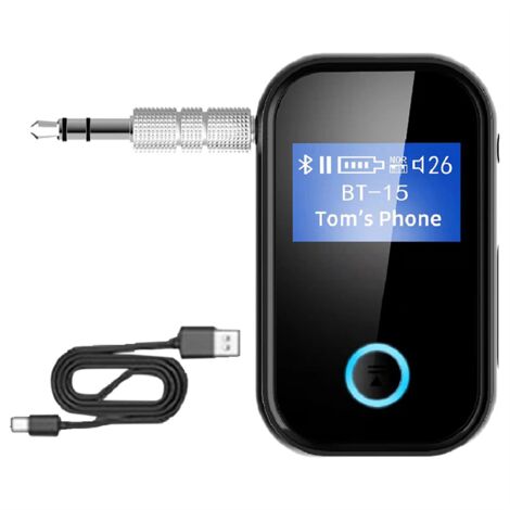 Bluetooth Adapter with Screen Car Wireless 5.0 Bluetooth Receiver