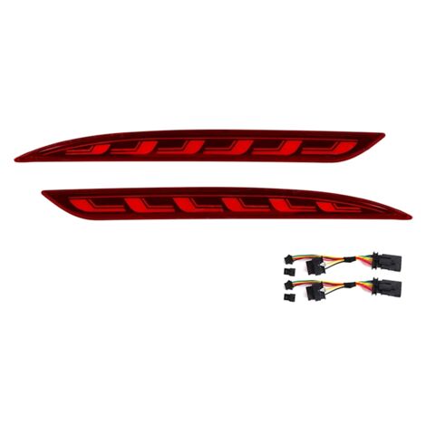 For Tesla Model 3 Y 2017-2022 Red LED Rear Bumper Reflector 3 Functions ...