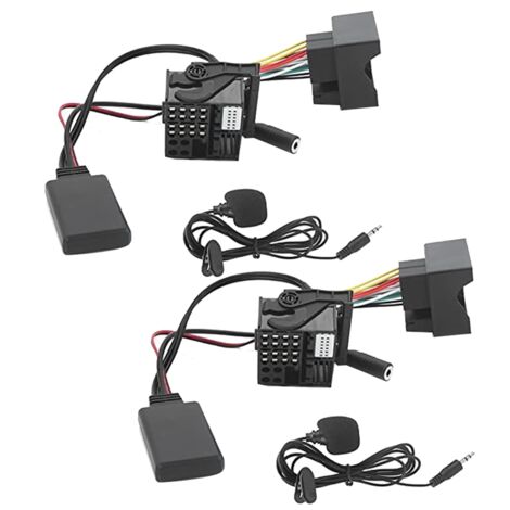 2Set Car Radio Bluetooth 5.0 Music AUX Cable Handsfree Adapter Harness ...