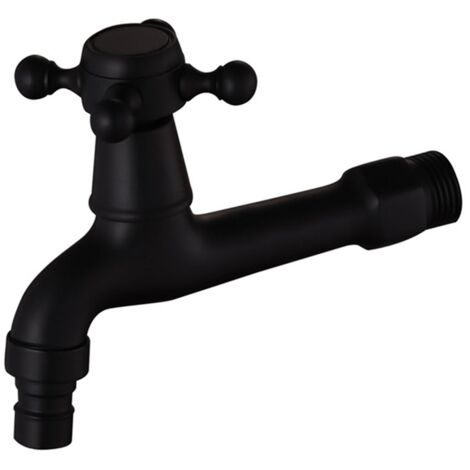 Faucet Outdoor Garden Black Brass Tap Wall Mount Bathroom Corner ...