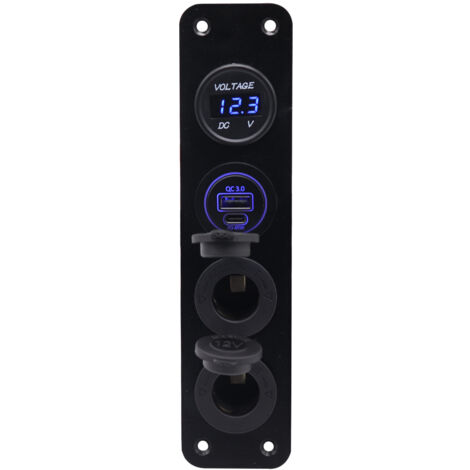 4 Gang PD+QC3.0 Marine Waterproof Rocker Switch Panel With LED Voltage ...