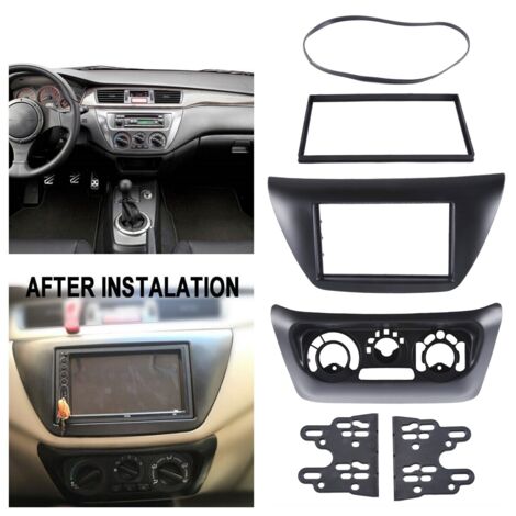 2 Din Car AC Control Panel Frame +Car Radio Fascia Kit for Mitsubishi ...