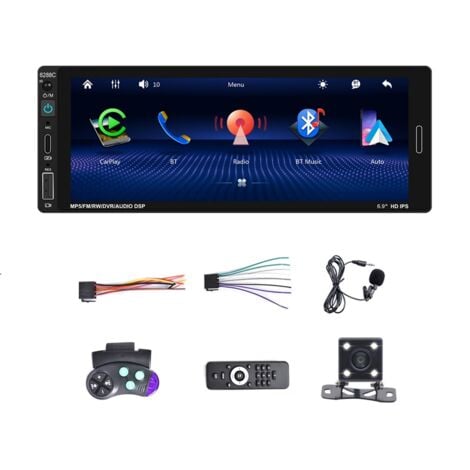6.9 Inch Car Stereo Single Din Car Radio Carplay Android Auto, HD Touch ...