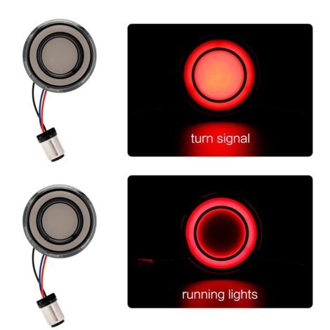 1Pair Motorcycle 1157 Bullet-Style Smoked LED Turn Signal Light For ...