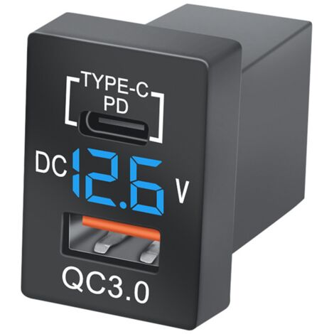 Fast CHarger QC3.0 USB&TYpe-C Car CHarger SoCket USB Outlets 20W PD ...