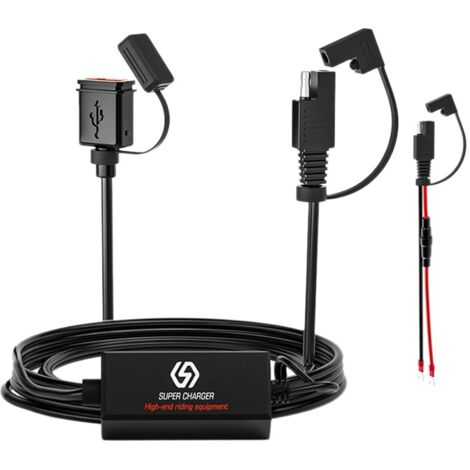 Motorcycle 10V-24V DC USB Charger SAE to USB Adapter Cable Kit ...