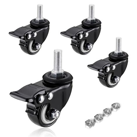 Casters Wheels, Set of 4 Heavy Duty - Threaded Stem Mount (5/16in ...
