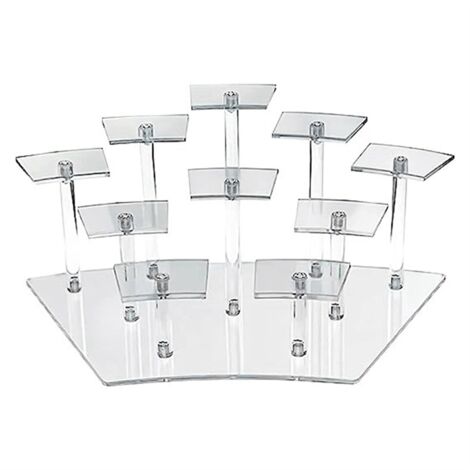 10 Seats Transparent Acrylic Display Shelf Stands,Desktop Tiered Riser ...