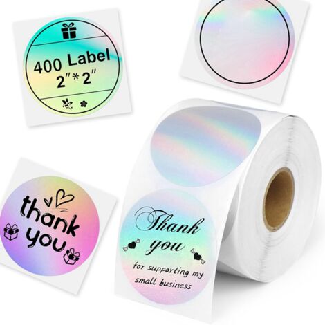 2Inch Thermal Labels, 400 Pcs Round Self-Adhesive Direct Printer Label ...