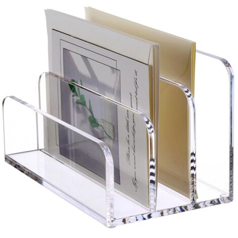 3 Compartments Mail Organizer Letter Holder for Desk ,Vertical Holder ...