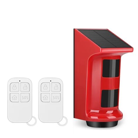 Solar Infrared Alarm Human Body Sensor Anti-Theft Powered Outdoor PIR ...