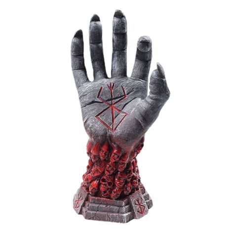 Statue Berserk Hand of God Devil Skull Rune Sculpture for Office Decor