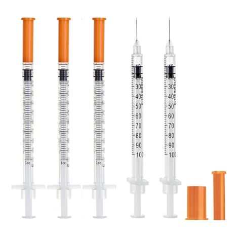 Disposable Sterile Syringe 1Cc 30Ga 1/2 Inch Needle,Individual Package ...